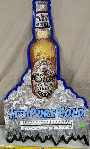Michelob Golden Draft Light Tin Embossed Sign - Metzger Property ...