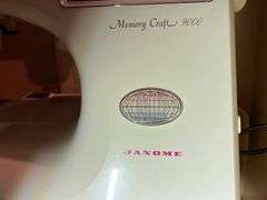 Janome Memory Craft 9000 sewing machine with cabinet and accessories as ...