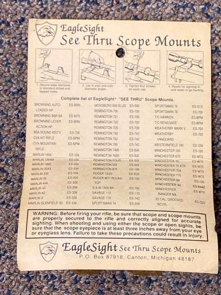 EagleSight Scope Mount for CVA Kit Rifle, CVA Mountain Rifle T/C Hawkens, T/C Renegade - Metzger ...