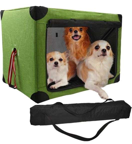usego Large Collapsible Dog Crate Soft-Sided Fabric Portable Folding ...