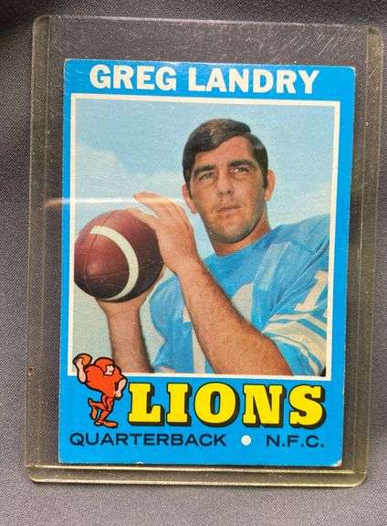 (5) Football cards including Lou Groza, Greg Landrey, Lew Carpenter ...