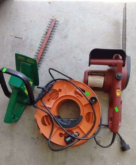 Extension cord, Chicago electric chain saw, weed eater hedge trimmer ...