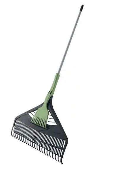 Suncast 26 in. Poly Double Tine Leaf Rake with Detachable Hand Rake ...