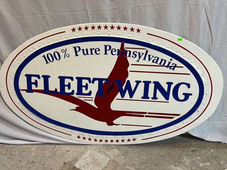 FLEET-WING 100% Pure Pennsylvania Metal and Wood Sign. 48”x28”. NEW ...