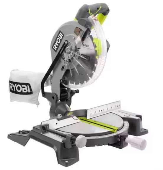 RYOBI 15 Amp 10 in. Corded Sliding Compound Miter Saw with LED Cutline Indicator - Metzger ...