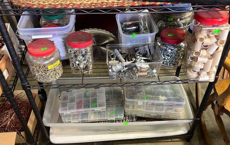 Hardware assortment • PVC Pipe fitting assortment • Organizers • Tote ...