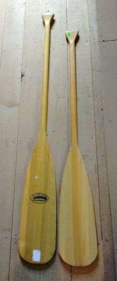 Feather Brand wood oar 54" & unmarked oar 48" - Metzger Property ...