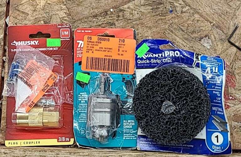 Avanti Pro 4" Quick-Strip Disc, Makita 3/8" Keyless Chuck Adapter, and ...