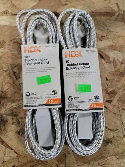 2 HDX 10 ft. Braided Indoor Extension Cords - Metzger Property Services LLC