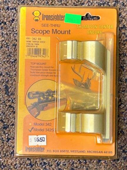 IronSighter See-Thru Scope Mount, Thompson Center Encore, Model 342 SS ...