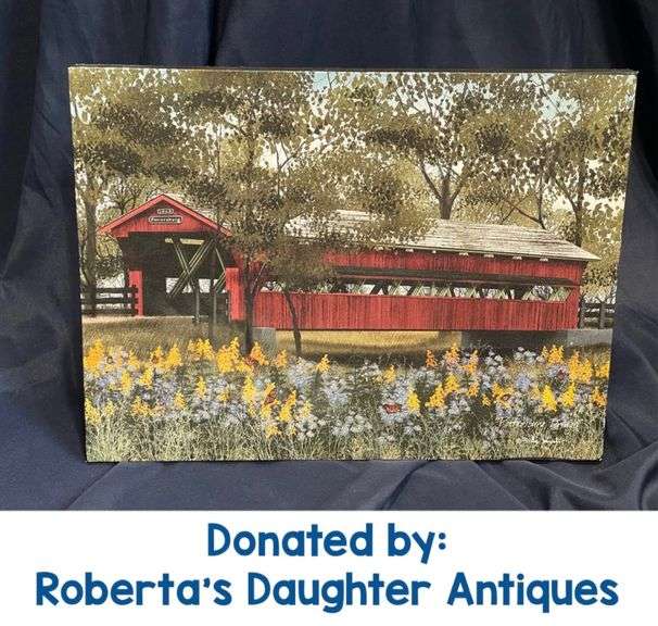 Billy Jacobs Canvas of Covered Bridge “Pottersburg Bridge” Donated By ...