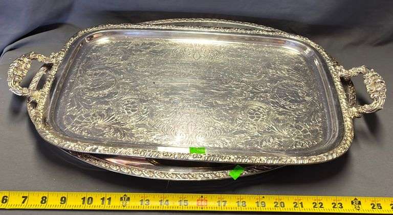 Vintage Henley Community Silver Plated Tea Tray 23”x12.5” & Vintage ...
