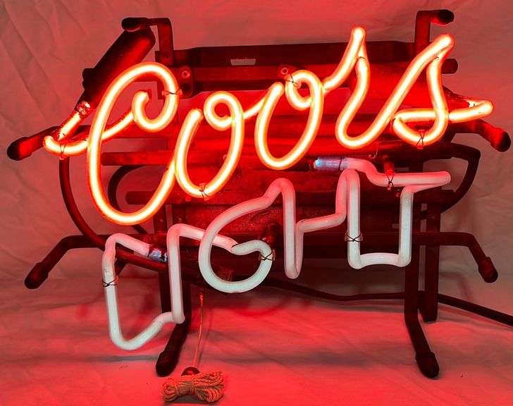 Coors Light neon sign, window style, 12”x9” - Metzger Property Services LLC