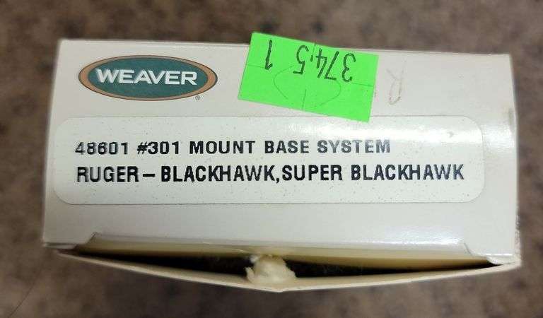 Weaver 48601 #301 Mount Base System Ruger-Blackhawk, Super Blackhawk ...