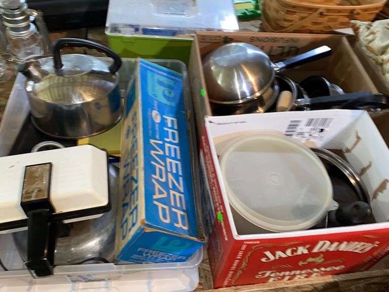 Freezer wrap, electric sandwich maker, lifetime tea pot, wearever 10 ...