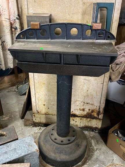 Brown & Sharpe camelback straight edge 24" and true surface on pedestal ...