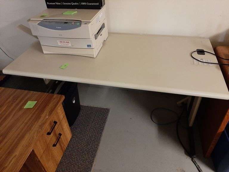 Table/desk- 30x60x30 in. Shows wear and tear. Aurora paper shredder ...