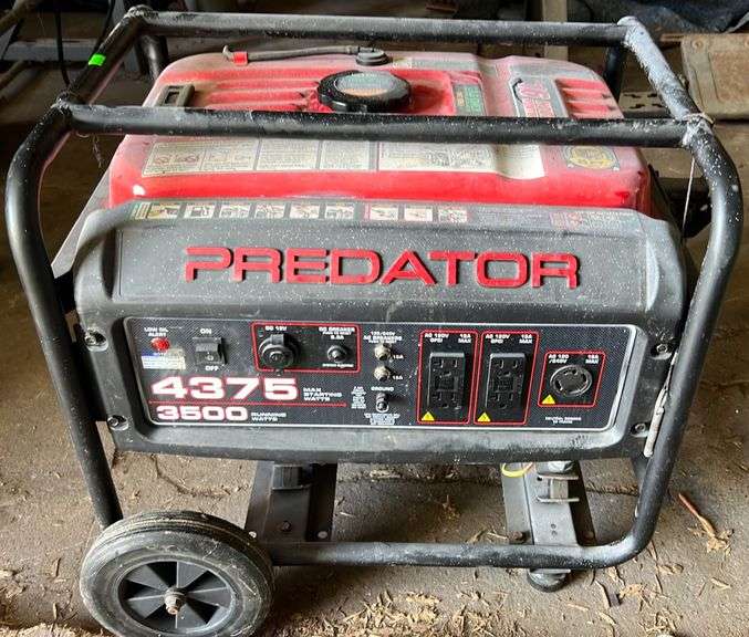 Predator 3500 watt generator, gas powered, runs - Metzger Property ...