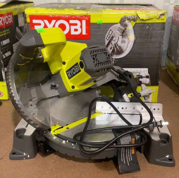 RYOBI 15 Amp 10 in. Corded Sliding Compound Miter Saw with LED Cutline Indicator - Metzger ...