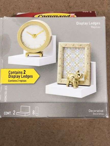 Command Display Ledges, Quartz, 2-Ledges, 8-Medium Foam Strips ...