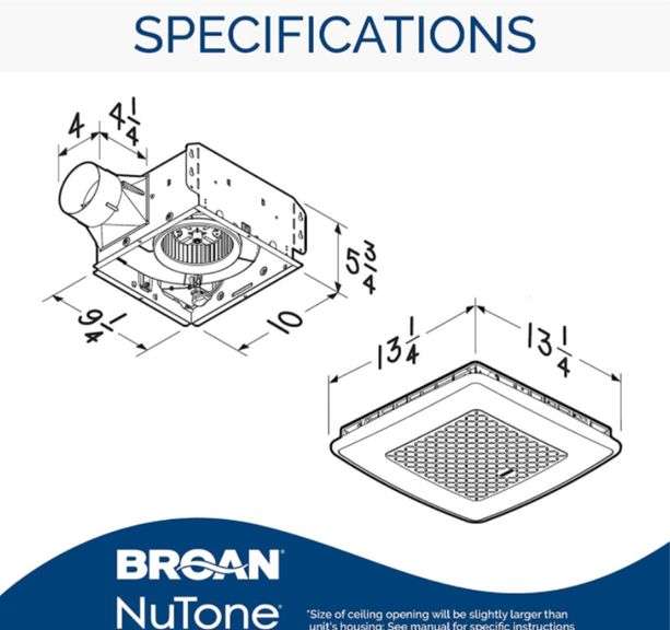 Broan-NuTone AER110RGBL ChromaComfort 110 CFM Ventilation Fan with 24 ...
