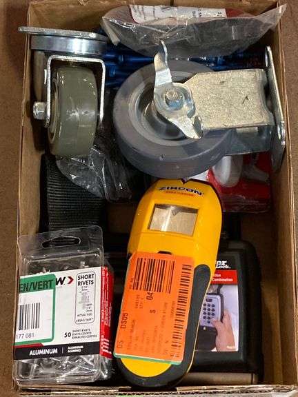 Stud Finder, MasterLock Lock Box, Assorted Screws and Hardware ...