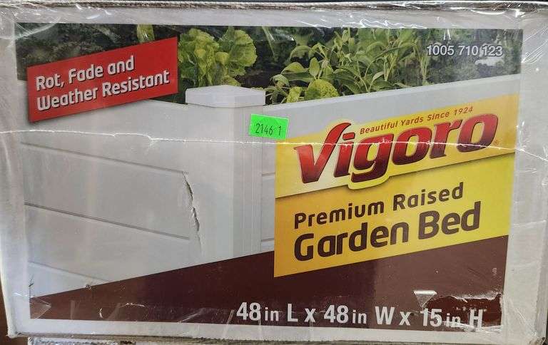 Vigoro 4 ft. x 4 ft. x 15 in. White Vinyl Raised Garden Bed - Metzger ...