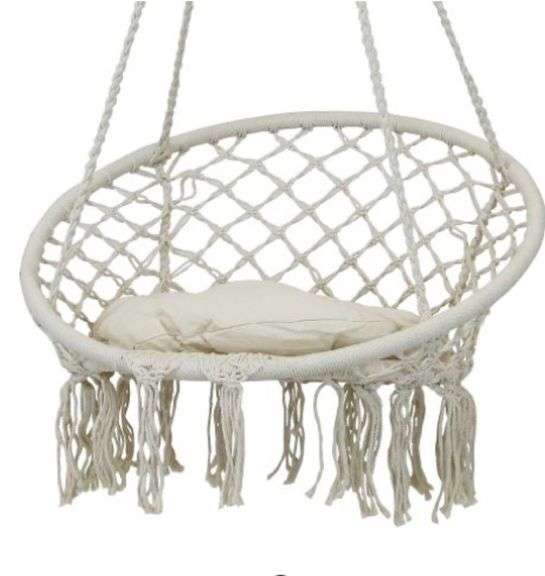 Indoor/Outdoor Cotton Rope Hammock Chair Bohemian Macrame Hanging ...