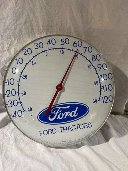Ford Tractors thermometer glass front 12” - Metzger Property Services LLC