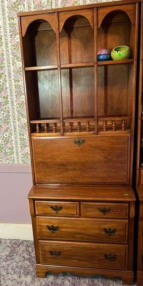 Hutch Style Cabinet w/ Writer's Desk & Storage, 29.75x77.5x18 - content ...