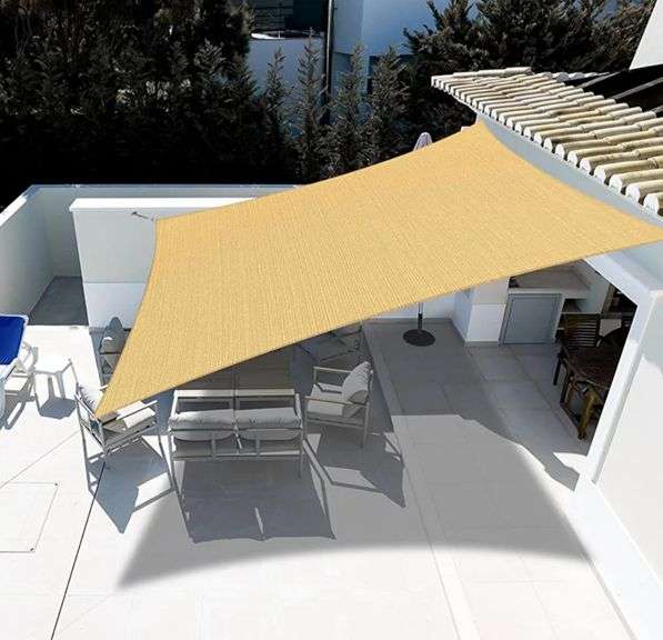 SHADE SPRING Rectangle 10' x13' Sand Sun Shade Sail 185GSM UV Blocking ...
