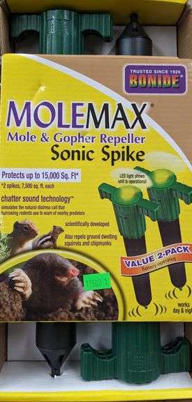 Molemax Mole & Gopher Repellent Sonic Spike 2 pack - Metzger Property ...