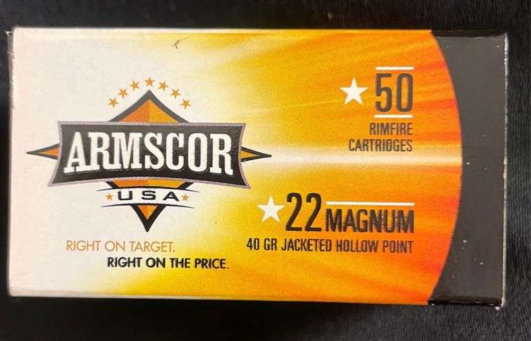 Armscor 22 Magnum Rimfire Cartridges 50 Count - Metzger Property ...
