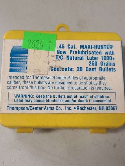 Thompson/Center Maxi-Ball .45 Caliber Unlubricated Cast Bullets, 20 ...