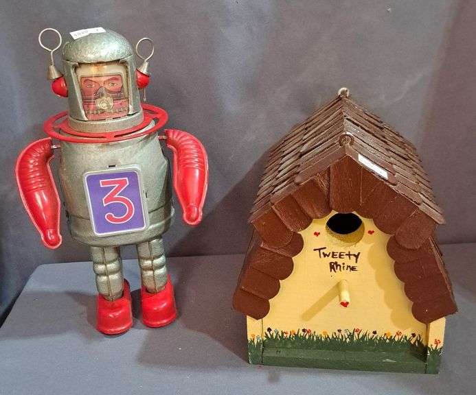 Yonezawa Astro Scout robot tin toy 9" tall, Tweety Rhine rhine house 6 ...