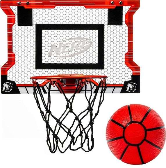 NERF Basketball Hoop Set - Pro Hoop Mini Hoop Set with Mini Basketball ...