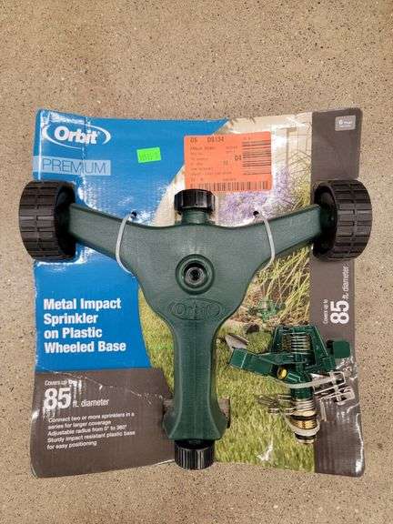 Orbit Metal Impact Sprinkler on Plastic Wheel Base - Metzger Property ...