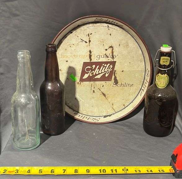Schlitz Tray115 Terre Haute Brewing Bottle Blatz And Grolsch Bottles Metzger Property