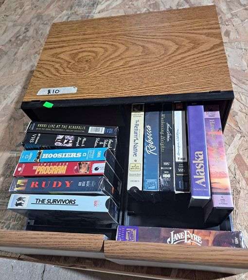 VHS tape organizer with VHS tapes - Metzger Property Services LLC