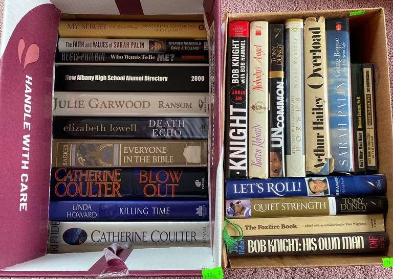 Book assortment, Bobby knight, Palin, Coulter, Garwood - Metzger ...