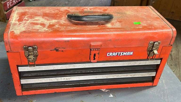Craftsman 2- drawer tool box, 8.5”x20.5”x9.5” and contents - Metzger ...