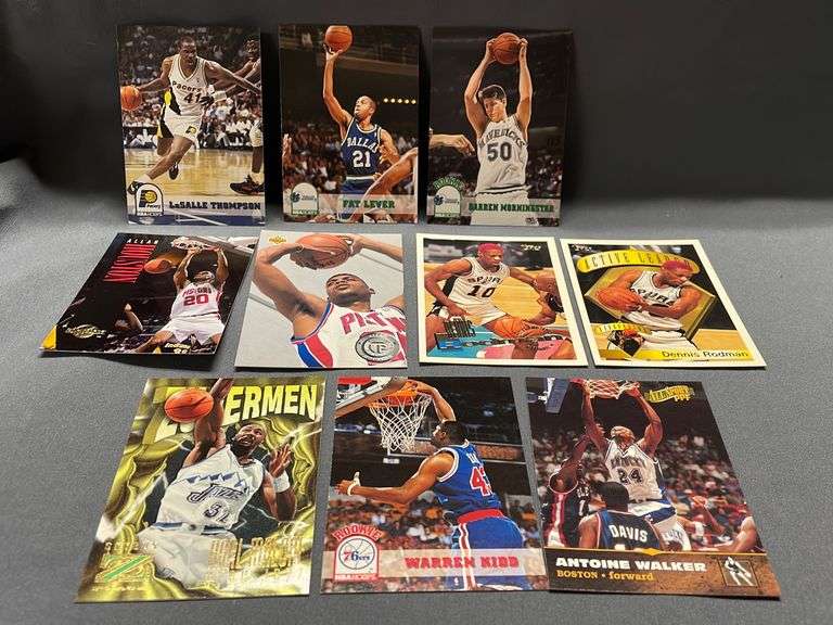 10 Basketball Cards including: Dennis Rodman, Karl Malone, Warren Kidd ...