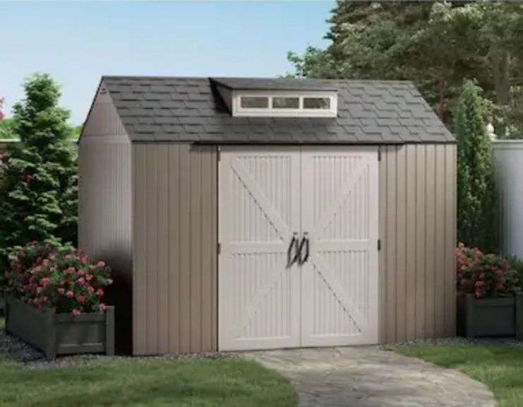 Rubbermaid 10 ft. W x 7 ft. D Plastic Storage Shed (70 sq. ft ...
