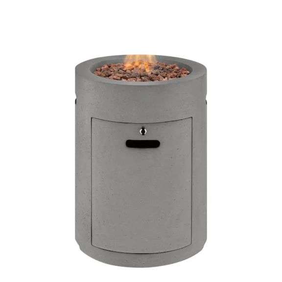 Hampton Bay Pendra 19.5 in. x 26 in. Round Concrete Gas Fire Column ...