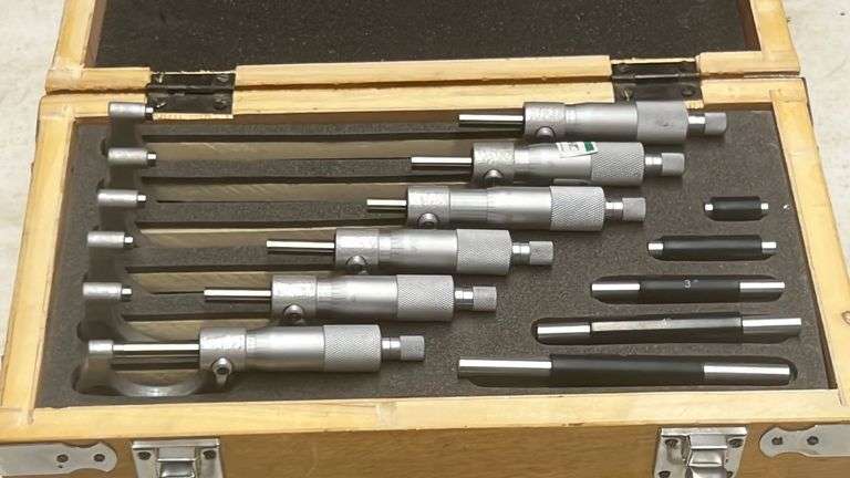Outside Micrometer Sets 0-6” in wood case 13”x7”x7.25” - Metzger ...