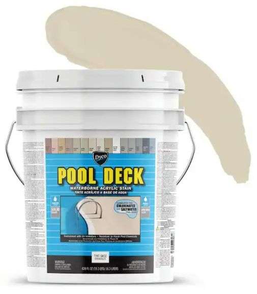 Dyco Paints Pool Deck 5 gal. 9060 Cream Low Sheen Waterborne Acrylic ...