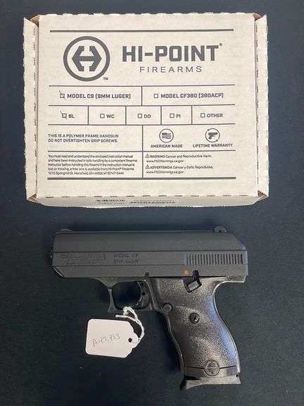 New Hi Point Firearms Model C9 Pistol 9mm with 1 mag UNFIRED - Metzger ...