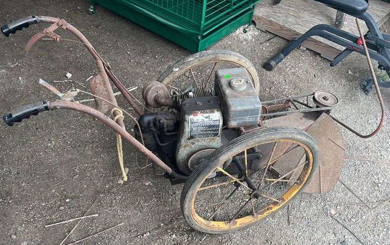 Vintage Walk Behind mower - high wheel with Wisconsin model ACN engine ...
