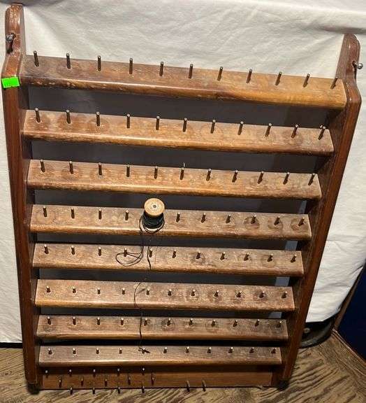 Vintage wood spool rack, 21”x30”,wall mount - Metzger Property Services LLC