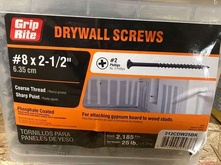 Grip-Rite #8 x 2-1/2 in. Philips Bugle-Head Coarse Thread Sharp Point ...